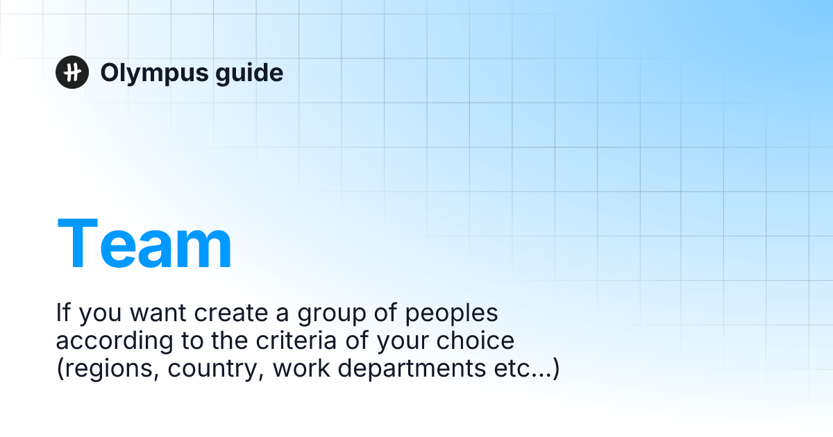 Team | Olympus guide
